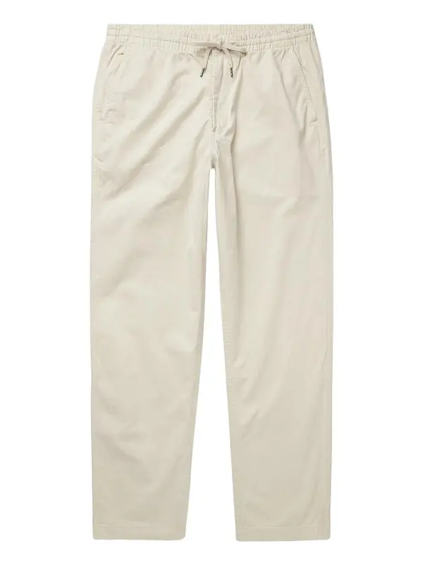 Polo Ralph Lauren Prepster Tapered Cotton-blend Twill Drawstring Trousers - Neutrals