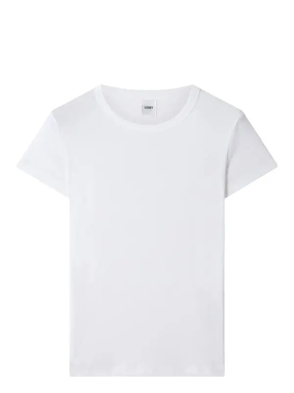 LESET Nando Ribbed Cotton-jersey T-shirt - White