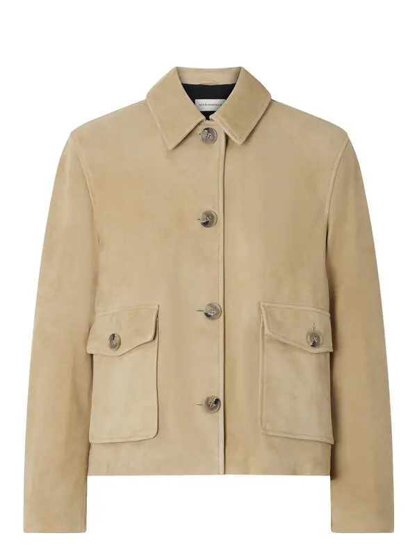 Nour Hammour Louise Suede Jacket - Neutrals