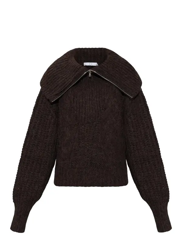 IRO PARIS Swana Cable-knit Sweater - Brown