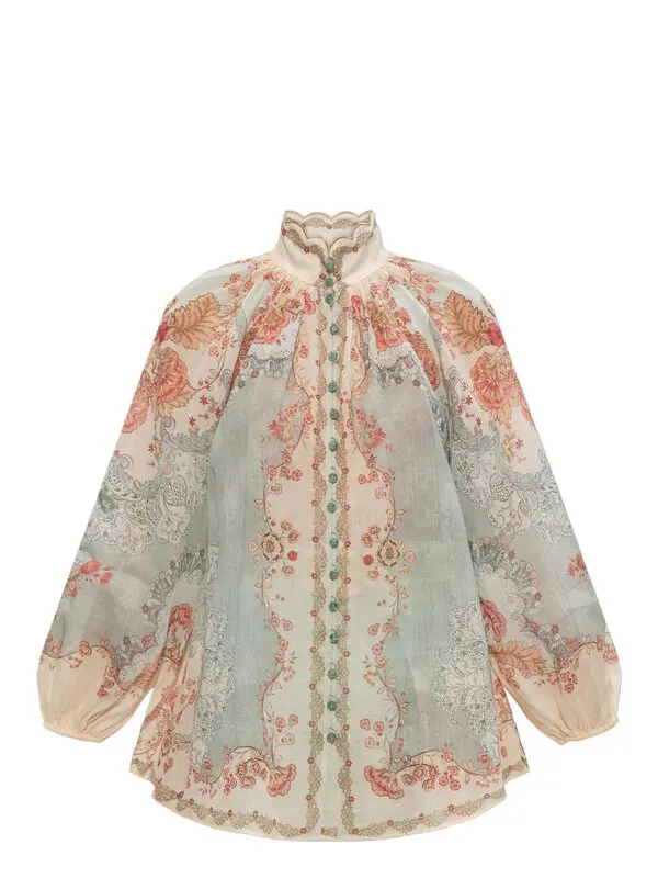 Zimmermann Floral Ramie Shirt - Green