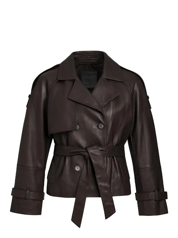 ALLSAINTS Reed Leather Jacket - Brown