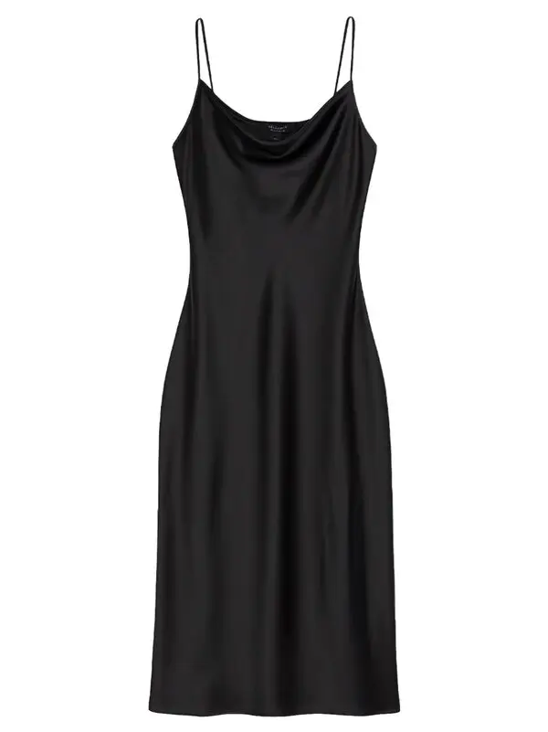 ALLSAINTS Hadley Satin Midi Dress - Black