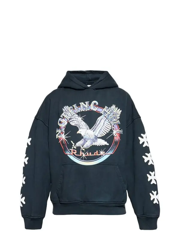 Rhude Flying Eagle Print Hoodie - Black
