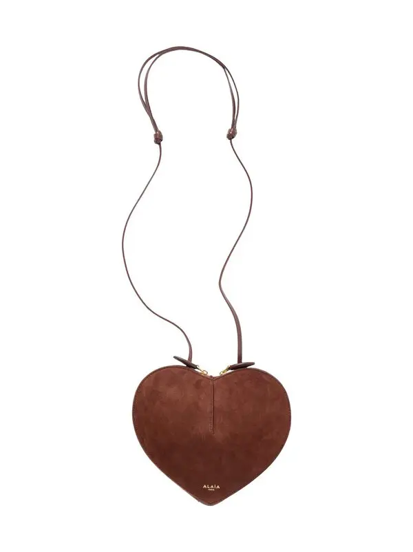 Alaïa Le Coeur Suede And Leather Shoulder Bag - Brown