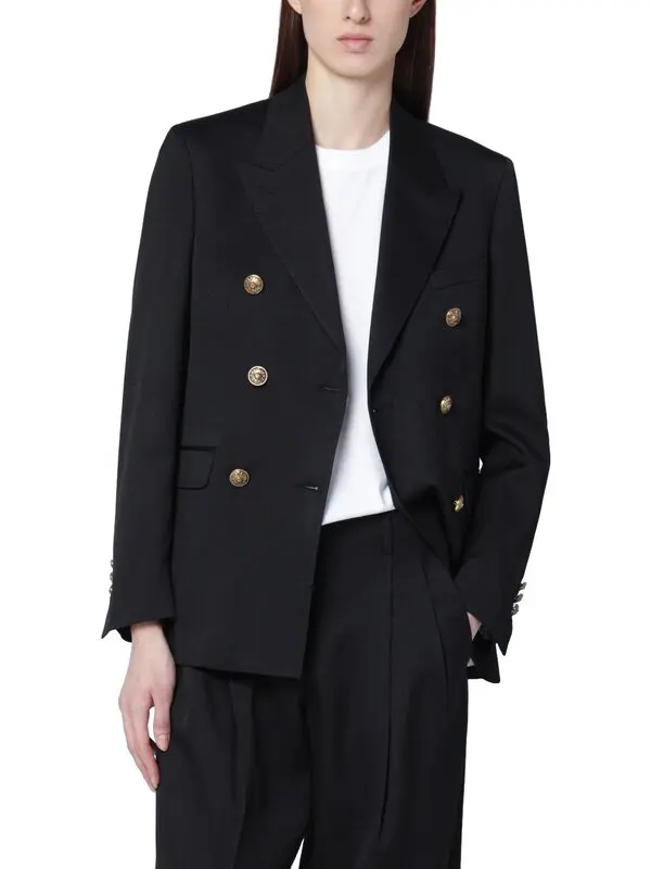 GOLDEN GOOSE Double-breasted Virgin Wool Jacket - Black