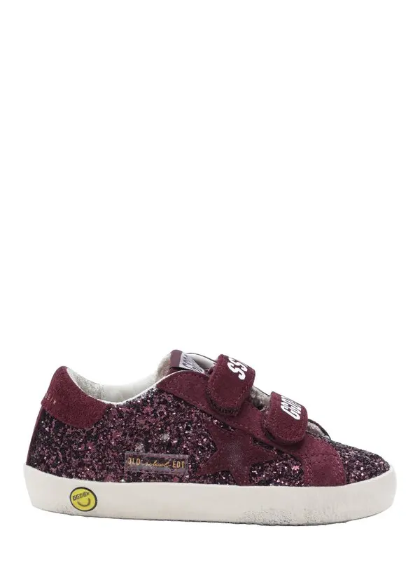 GOLDEN GOOSE Old School Glitter Sneakers - Burgundy