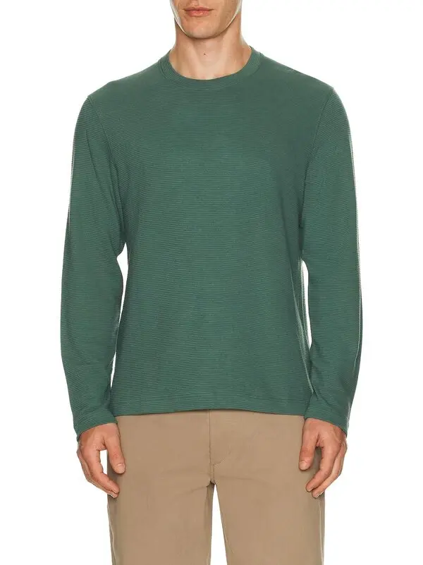 Theory Delroy Long Sleeve Tee In Green - Dark Feldspar Green