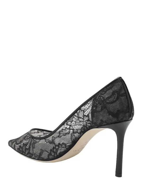 JIMMY CHOO Romy 85 Lace Pumps - Black