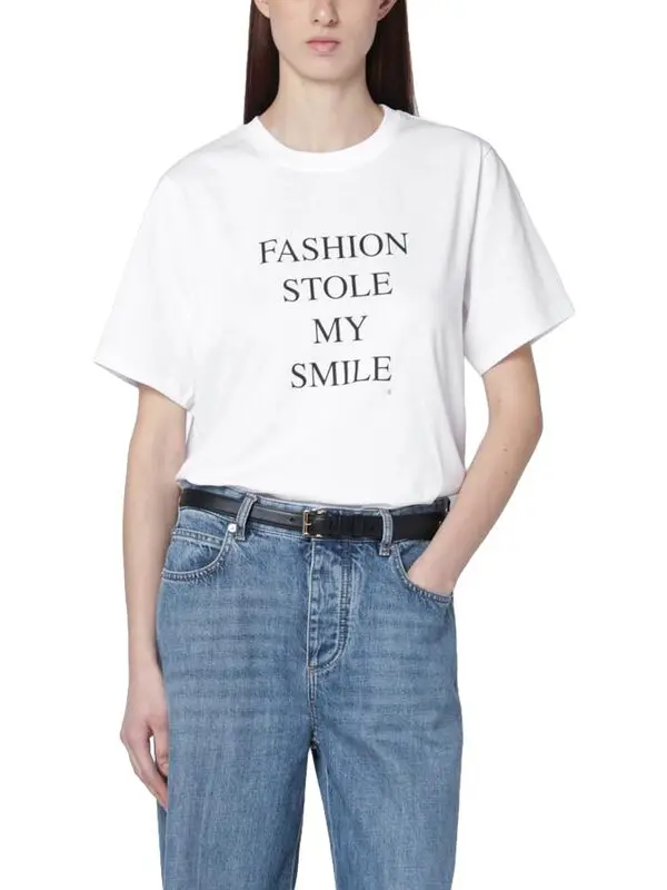 Victoria Beckham Fashion Stole My Smile' T-shirt - White