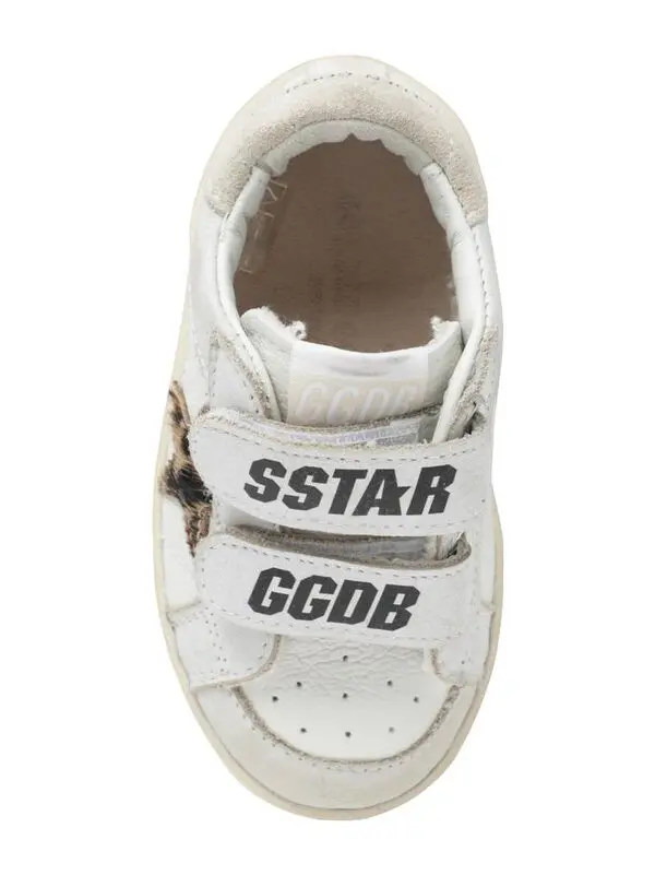 GOLDEN GOOSE Old School Sneakers With Leopard-print Star - White