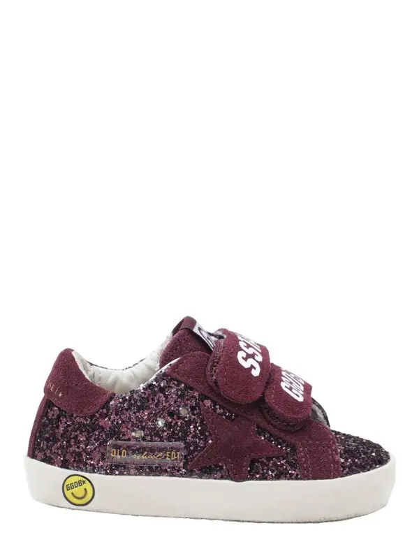 GOLDEN GOOSE Old School Glitter Sneakers - Burgundy