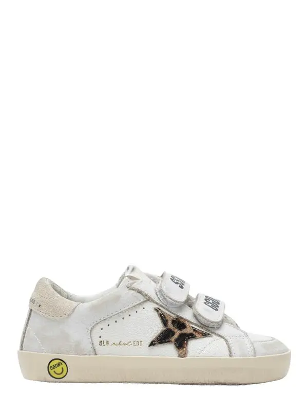GOLDEN GOOSE Old School Sneakers With Leopard-print Star - White