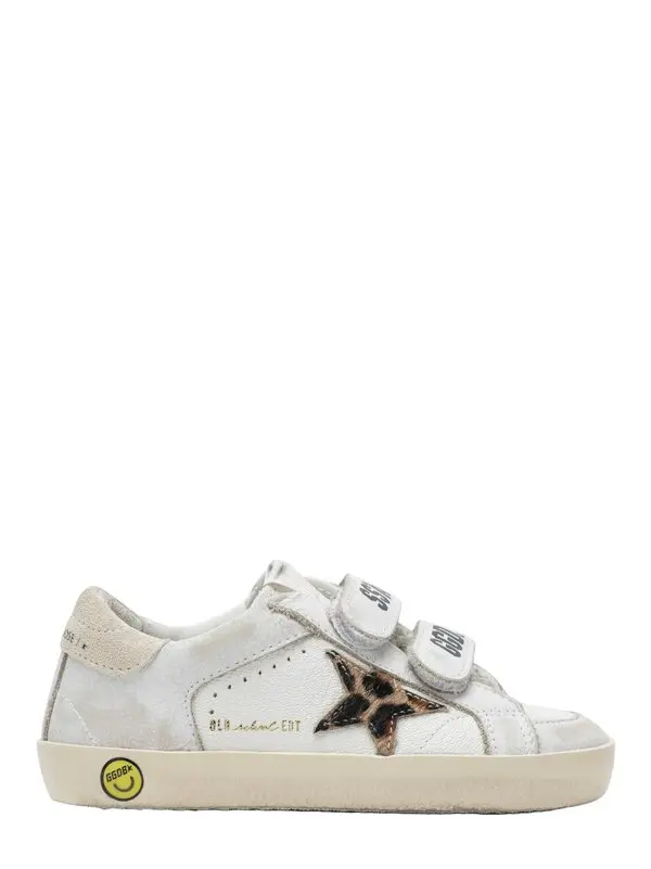 GOLDEN GOOSE Old School Sneakers With Leopard-print Star - White