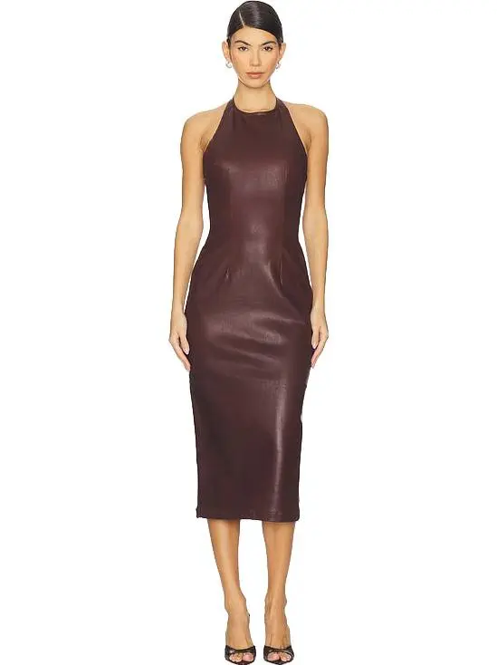 DL1961 Esme Coated Midi Dress - Red