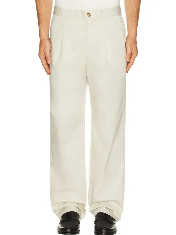MALBON Reverse Pleat Trouser - Ivory