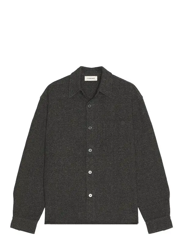 FRAME Waffle Textured Shirt In Grey - Heather Grey