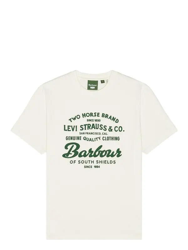 Barbour X Levi's Graphic T-shirt In Olive - Whisper White