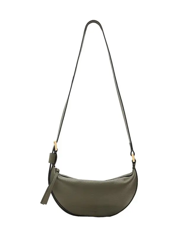 ALLSAINTS Half Moon Leather Crossbody - Military G