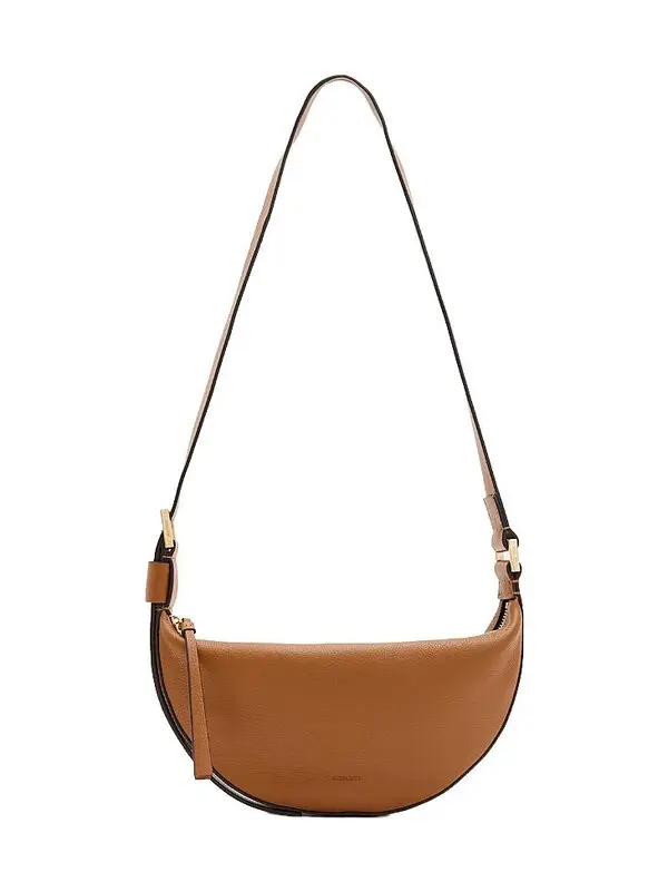 ALLSAINTS Half Moon Leather Crossbody - Sepia Brown