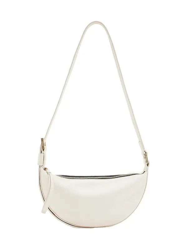 ALLSAINTS Half Moon Leather Crossbody - White