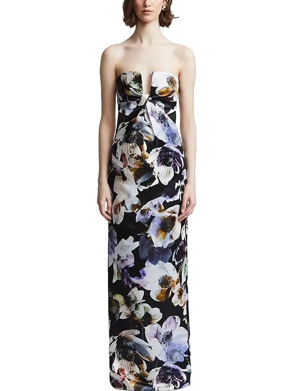 Bcbgmaxazria Roslyn Floral Twist Front Gown - Secret Garden