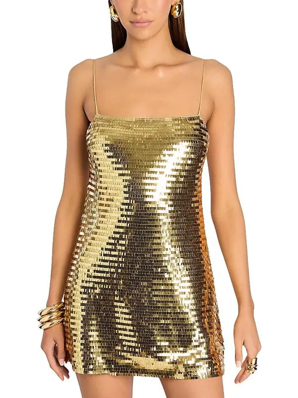 Retrofete Sequinned Mini Dress - Gold