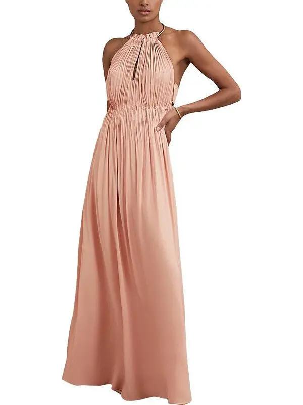 REISS Vinnie Halter Neck Occasion Dress - Pink