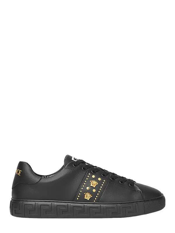 Versace Medusa Stud Low Top Sneakers - Black