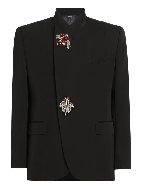 Dolce & Gabbana Double-breasted Wool Gabardine Jacket - Black