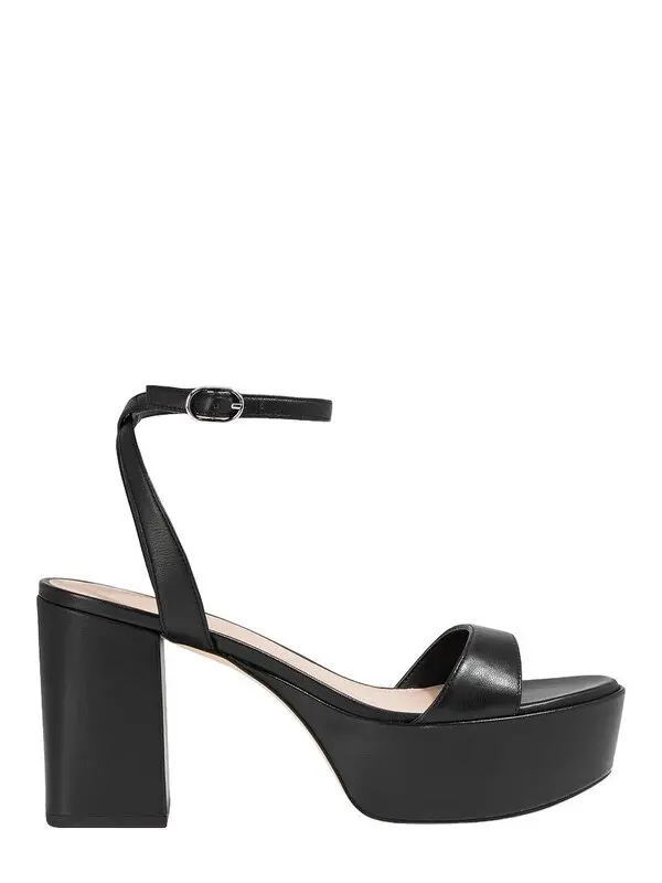 STUART WEITZMAN Gala Leather Platform Sandals - Black