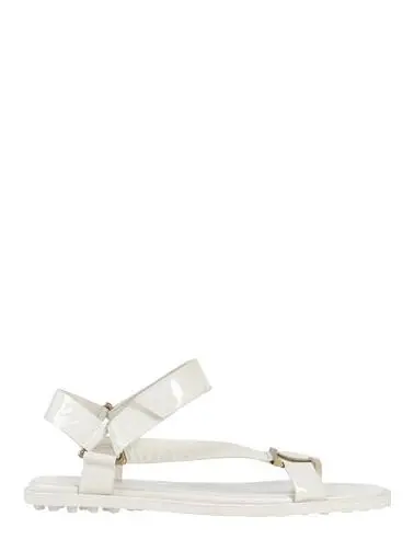 TOD'S Leather Ankle Strap Sandals - White