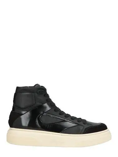 FERRAGAMO High-top Leather Sneakers - Black