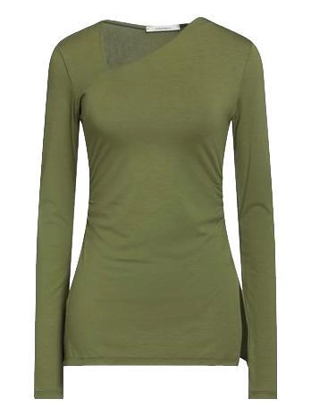 Malìparmi Viscose Elastane Gathered Long Sleeve Top - Green