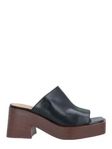 TOD'S Leather Slide Sandals - Black