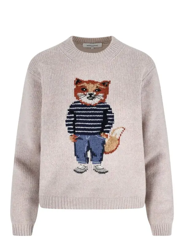 Maison Kitsuné Dressed Fox Sweater - Beige
