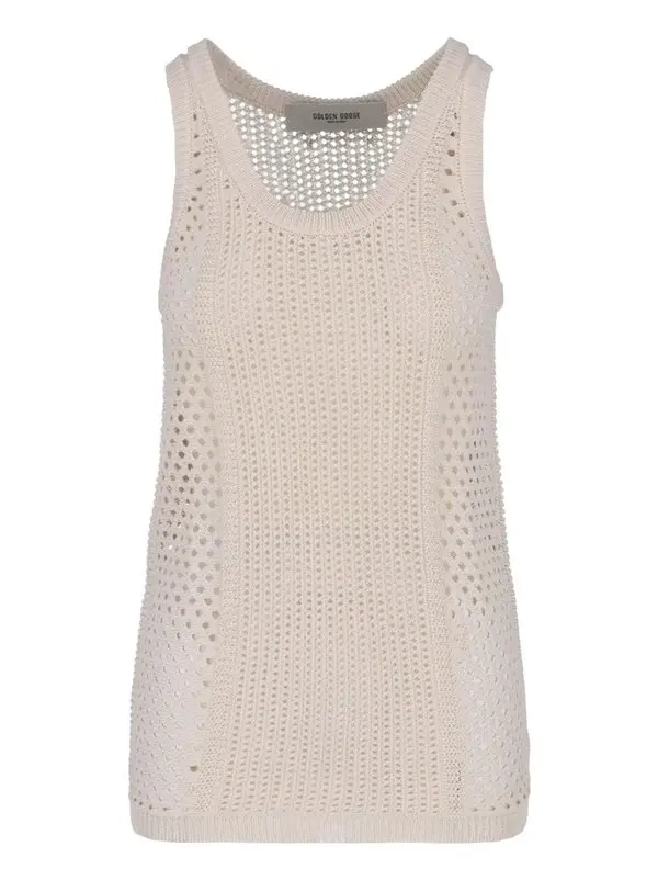 GOLDEN GOOSE Knitted Tank Top - Cream