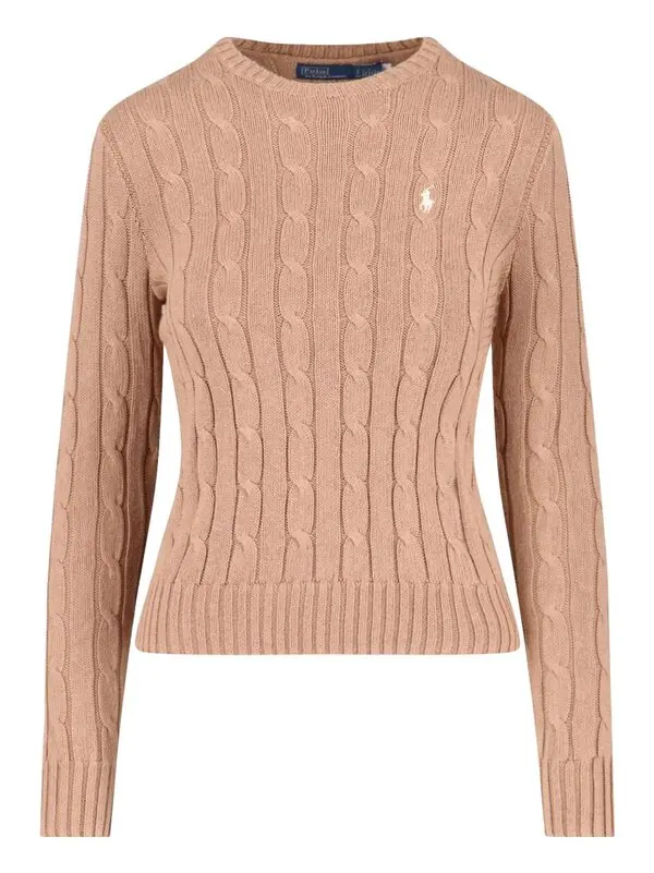 Polo Ralph Lauren Logo Braided Sweater - Beige