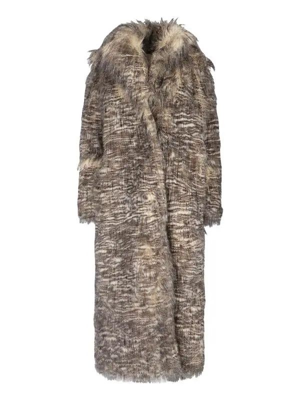 ENTIRE STUDIOS Single-breasted Faux Fur Coat - Beige