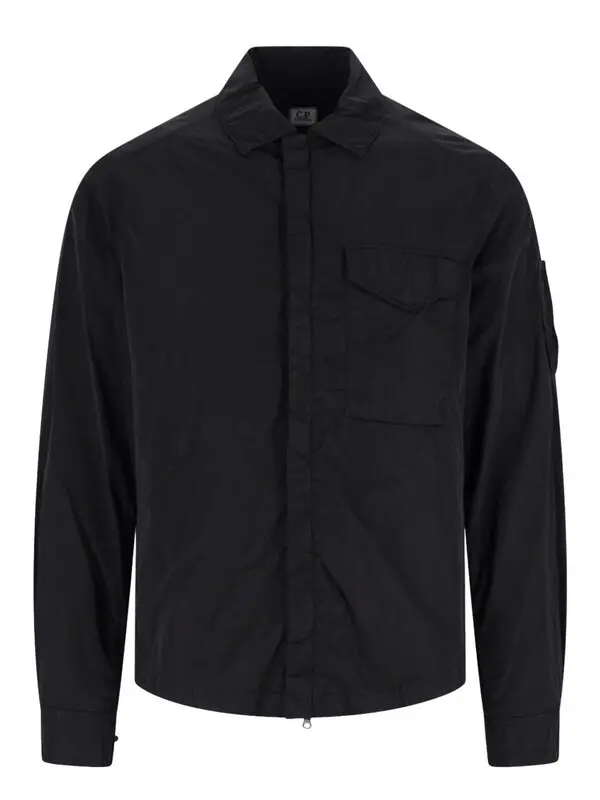 C.P. COMPANY Logo Shirt Jacket - Black