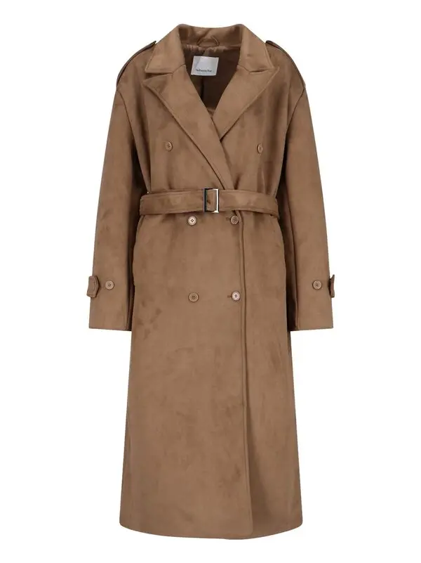 THE FRANKIE SHOP Pembroke Double-breasted Trench Coat - Beige