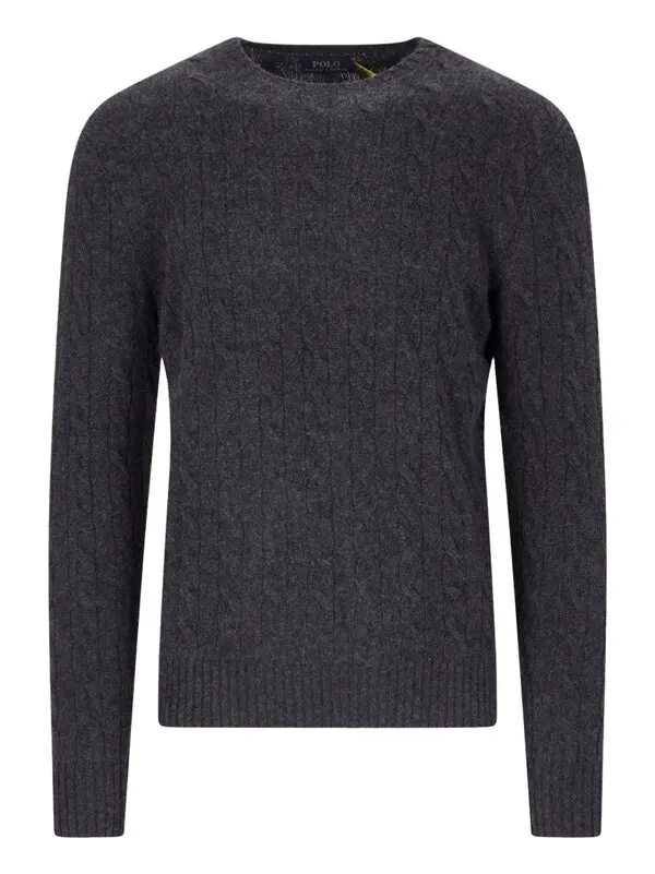 Polo Ralph Lauren Crew Neck Cable Knit Sweater - Gray