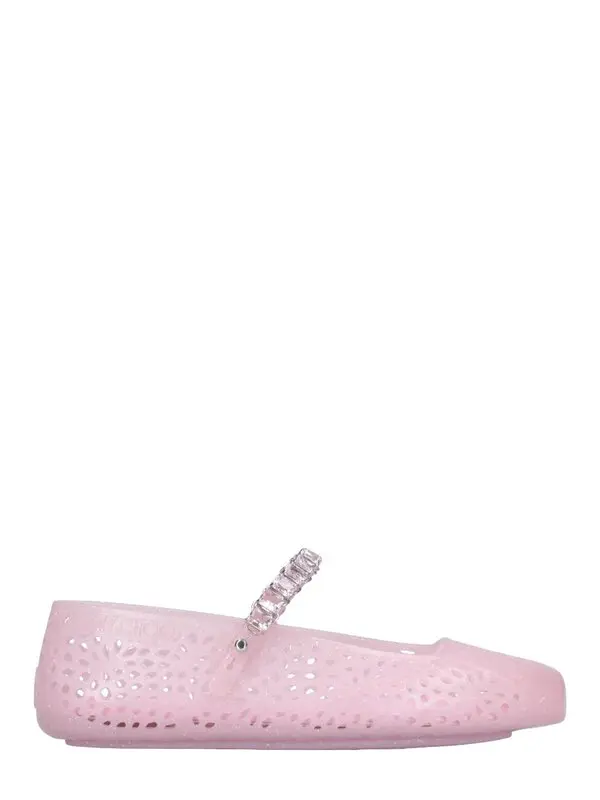 JIMMY CHOO Mary Jane Jelly Ballet Flats - Pink