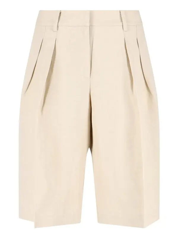 THE FRANKIE SHOP Bilbao Bermuda Pants - Beige