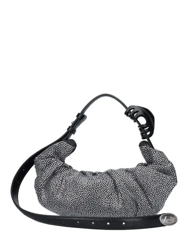 DIESEL Crystals Embellished Shoulder Bag - Silver