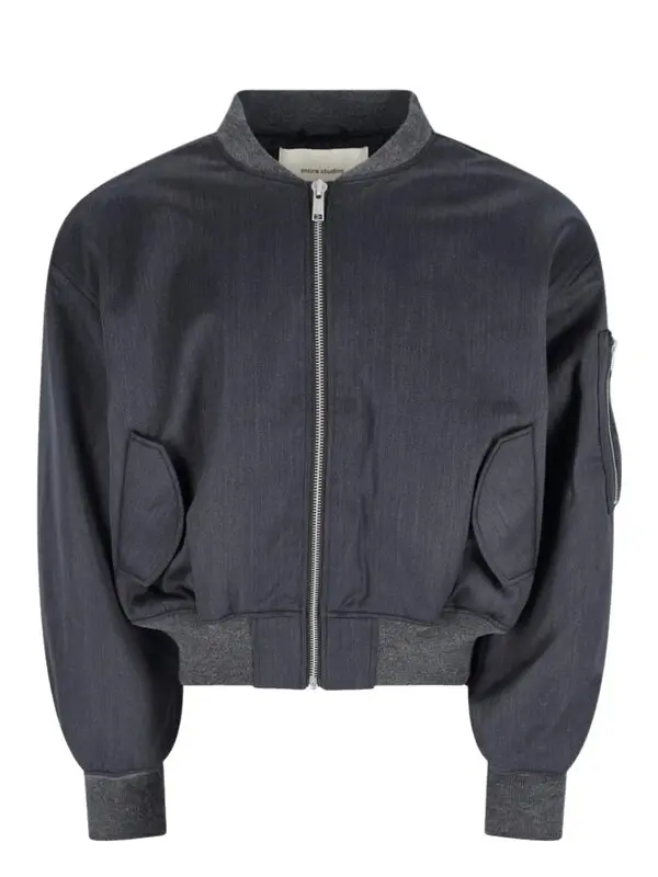 ENTIRE STUDIOS Wool-blend Zip Bomber Jacket - Gray