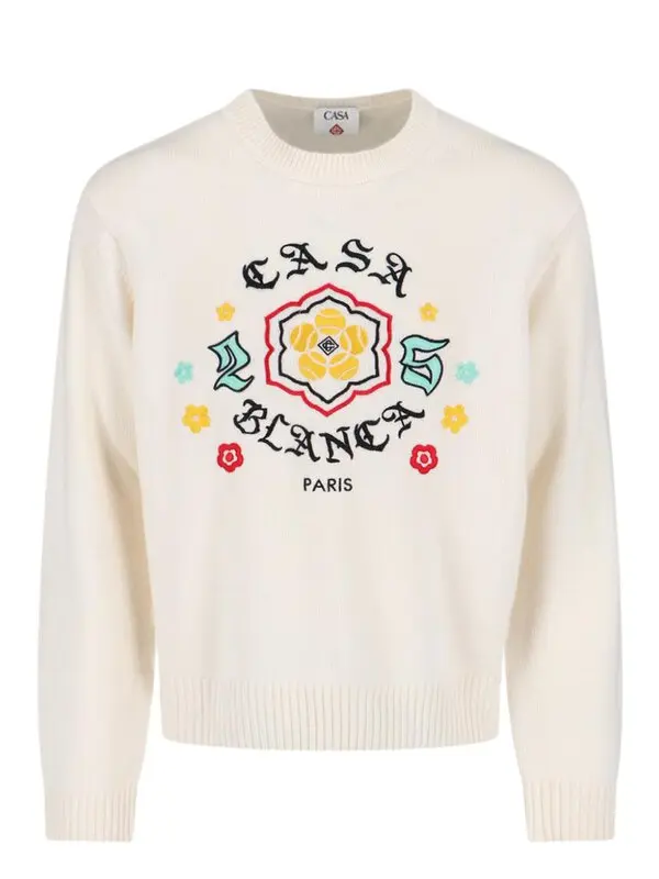 Casablanca Emblem Sweater - White