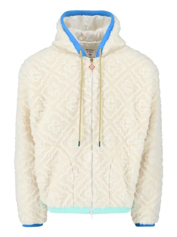 Casablanca Monogram Jacquard Fleece Jacket - White