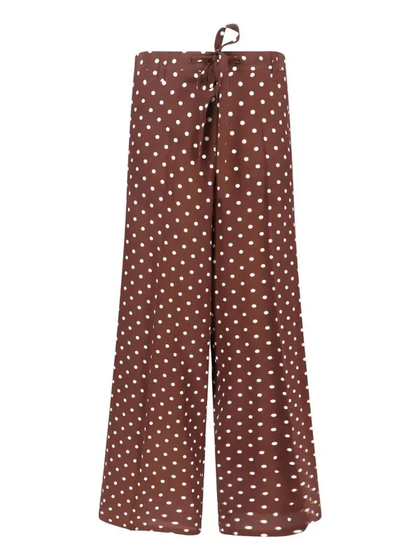 P.a.r.o.s.h Silk Straight Leg Pants - Brown
