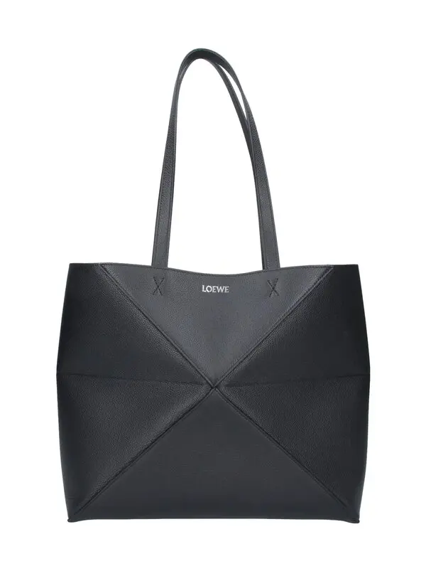 Loewe Puzzle Fold Tote Bag - Black